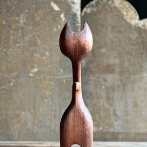 Vintage WITCO Cat Kitty Kitten Cryptomeria Wooden Wood Statue Sculpture ...