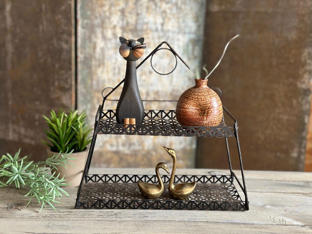 RESERVED for Emily | 1950s Vintage Shelf | Metal Shelf | Small Metal ...