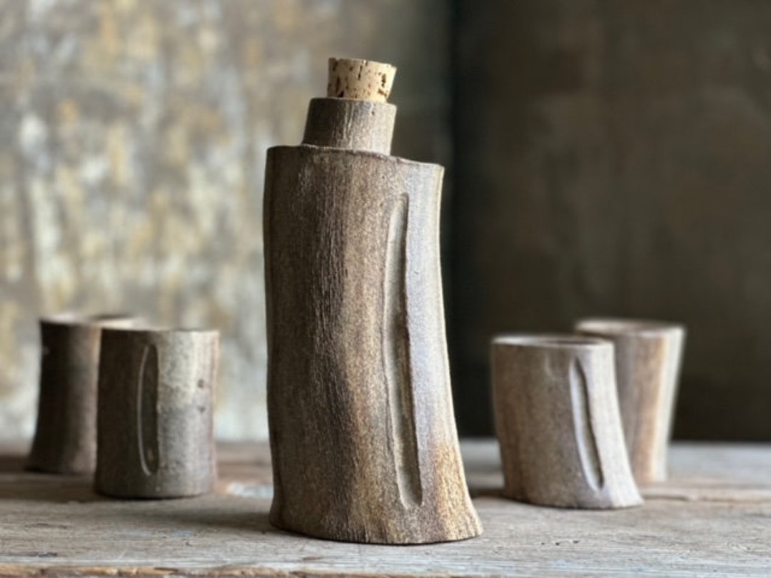 Vintage Japanese Stoneware Saki Set SIGNED Studio Pottery Housewarming ...