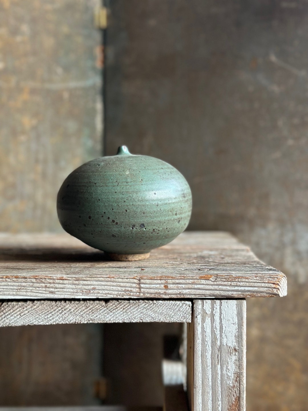 Mid Century Green Ceramic Weed Pot Signed Studio Pottery - Etsy