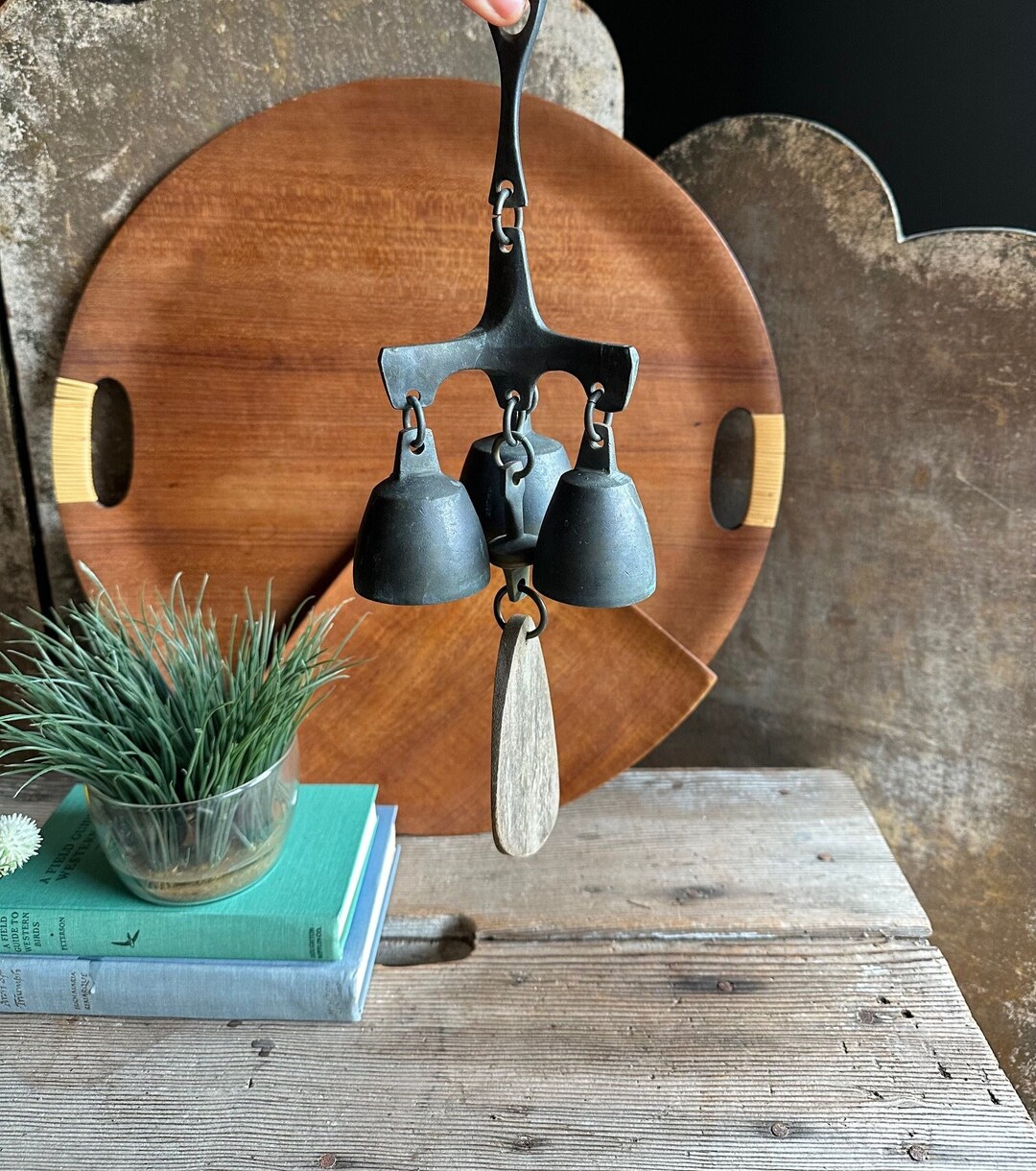 Richard Fisher Cast Bronze Triple Bell Modernist MCM Design - Etsy