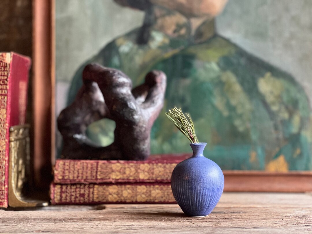 Miniature Blue Porcelain Ceramic Weed Pot - Etsy