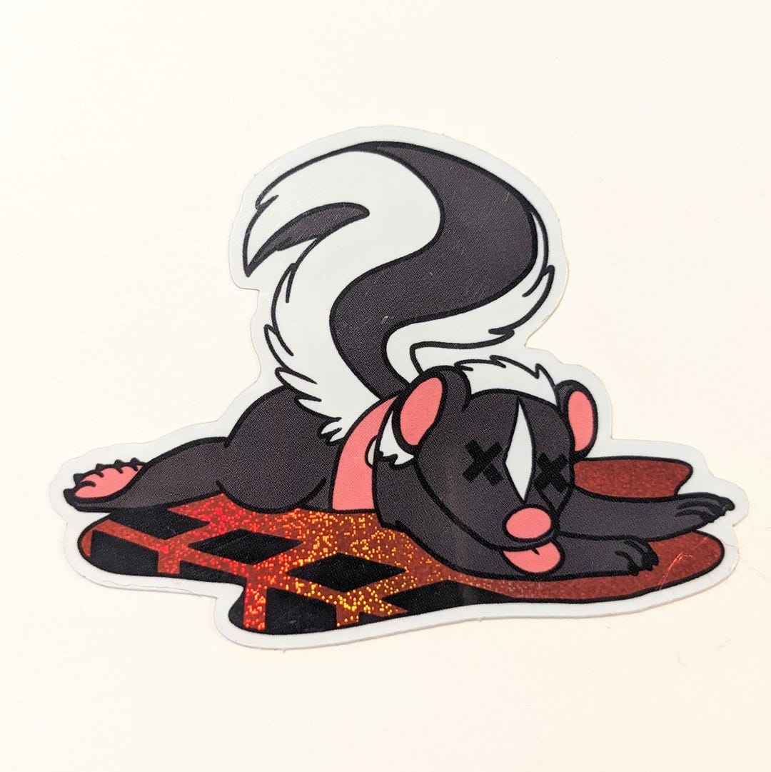 Skunk - Roadkill Cuties Holo Sticker - Etsy