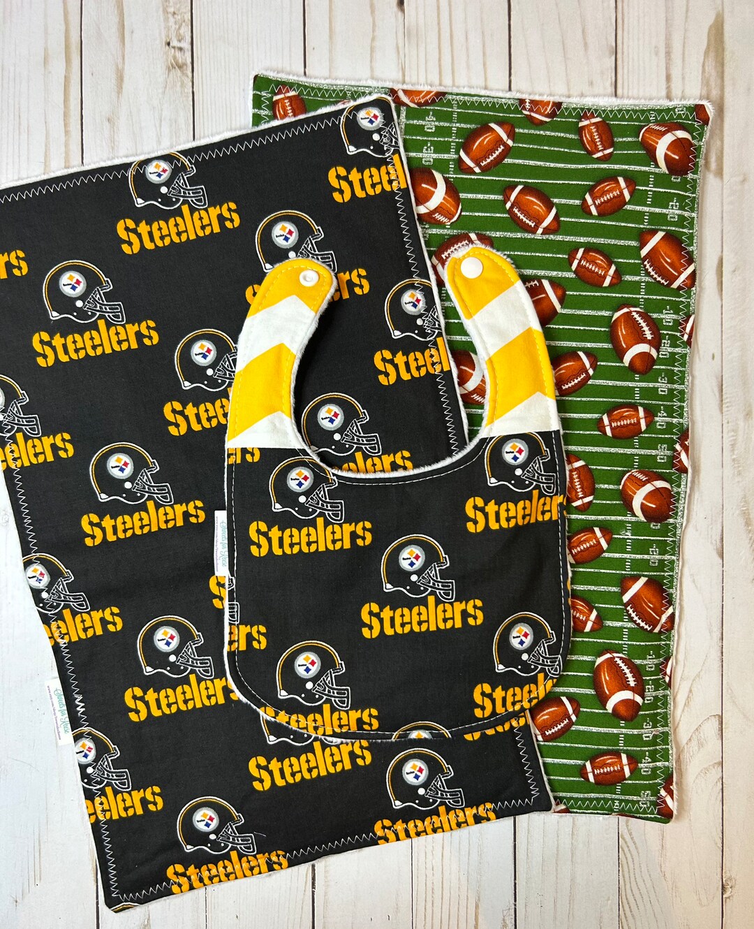 Pittsburgh Steelers 1 Bib and 2 Burp Cloth Set - Etsy