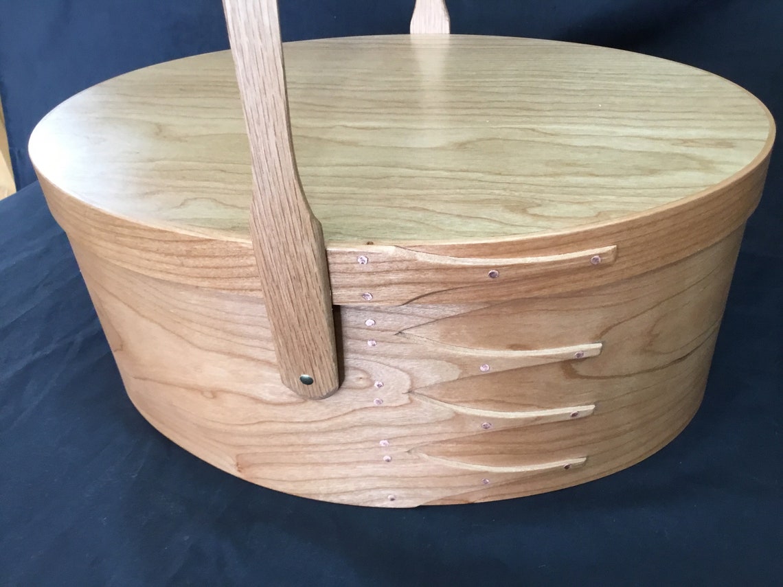 Handcrafted Shaker #8 Large Cherry Sewing Box With Swing Handle - Etsy