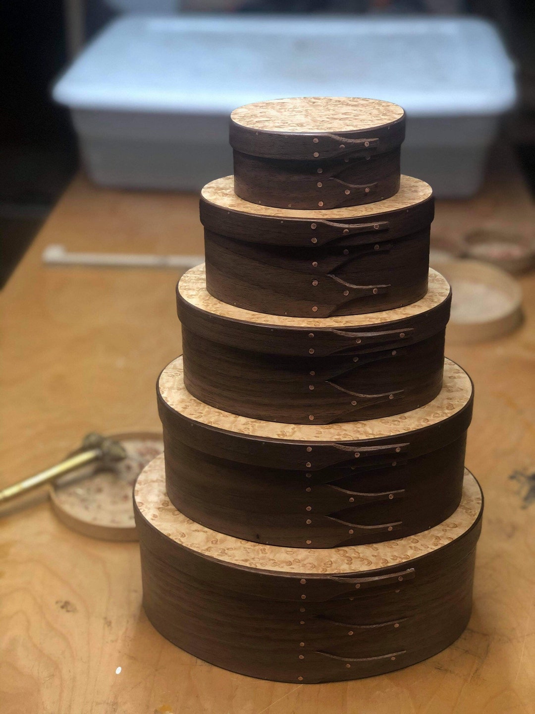 Handcrafted Reproduction Black Walnut Shaker Boxes - Stack of Five - Etsy