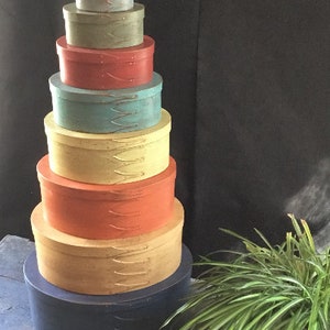Handcrafted Reproduction Painted Shaker Box 3 - Etsy