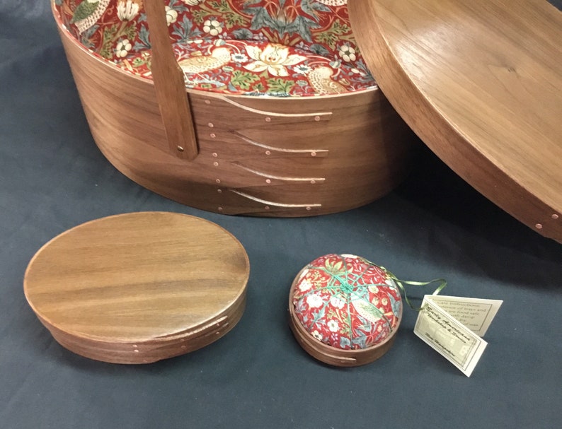 Handcrafted Shaker #8 Large Black Walnut Sewing Box With Swing Handle ...