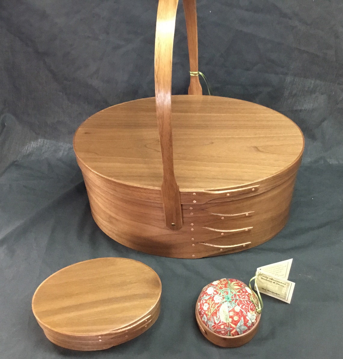 Handcrafted Shaker #8 Large Black Walnut Sewing Box With Swing Handle ...