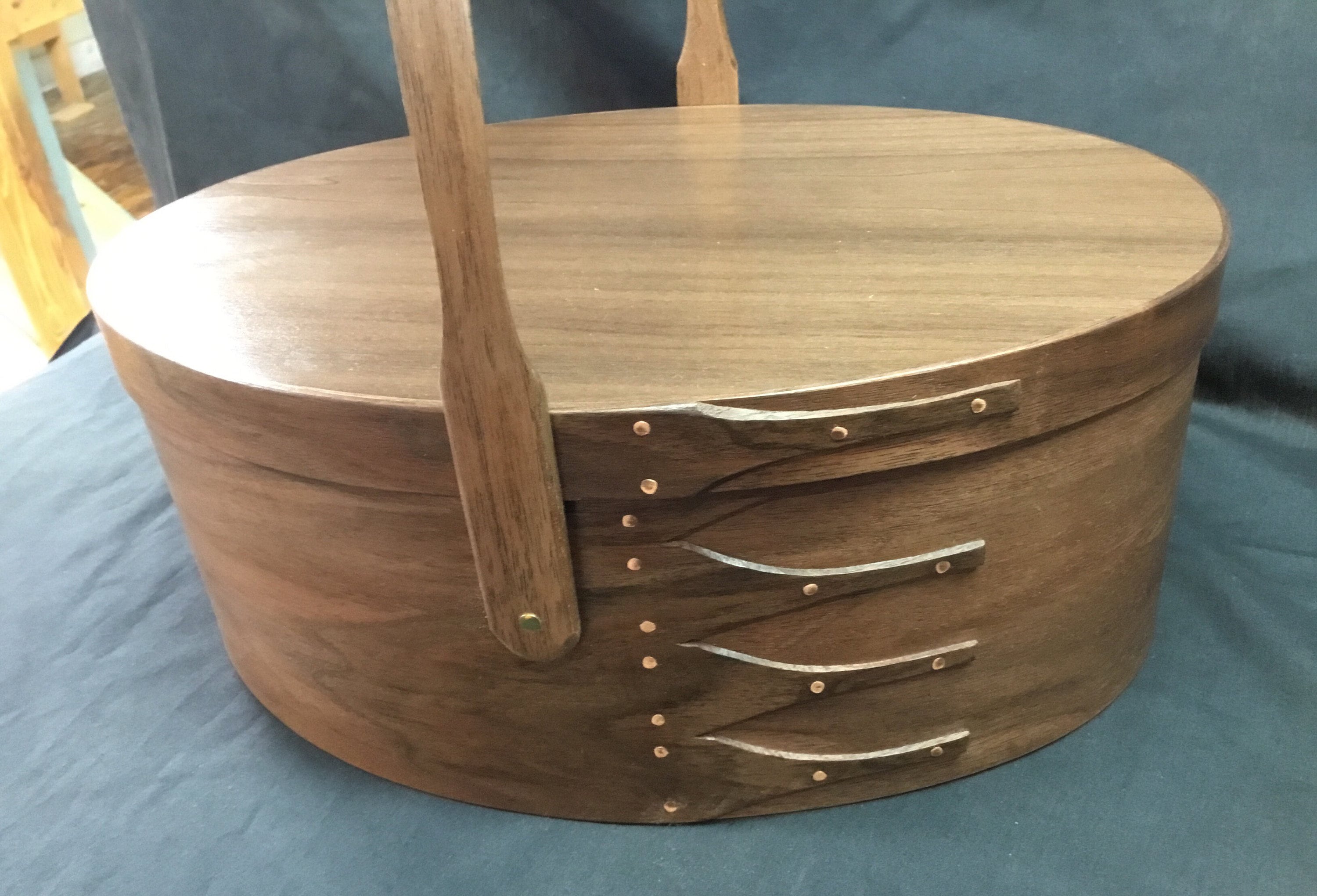 Handcrafted Shaker #8 Large Black Walnut Sewing Box With Swing Handle ...