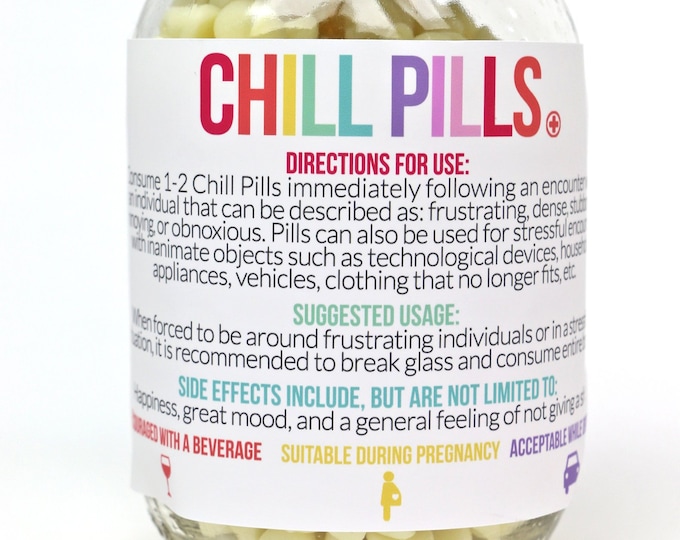PRINTABLE Chill Pill Labels, Chill Pill Jar Labels, Easy DIY Gift Ideas ...