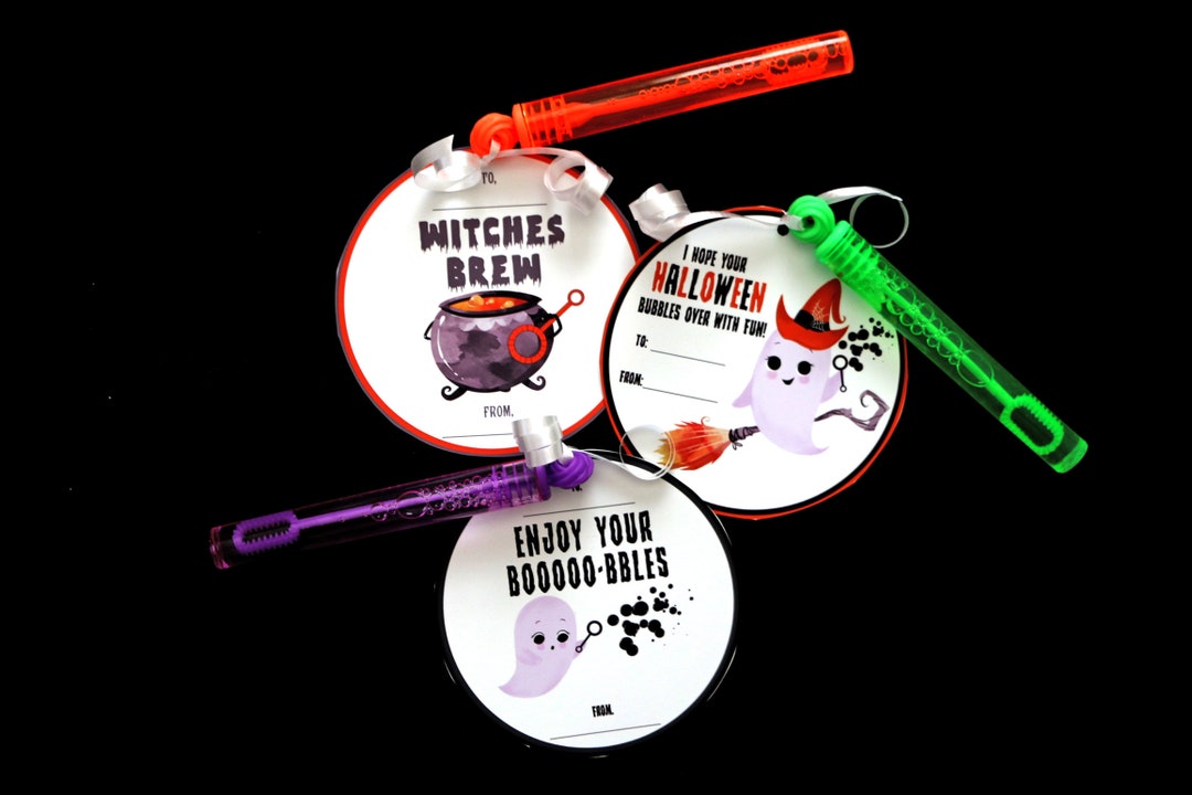 PRINTABLE Halloween Bubbles Printable Tags, Halloween Bubble Tags ...