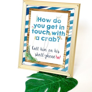 PRINTABLE Beach Birthday Party Decorative Signs (8 X 10), Beach Pun ...