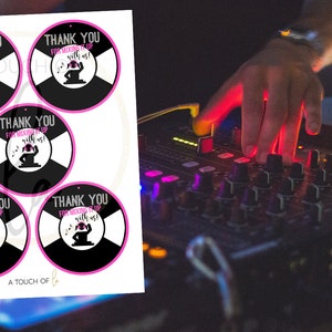 PRINTABLE DJ Party Favor Tags, Music Party Favor Tags, Music Themed ...