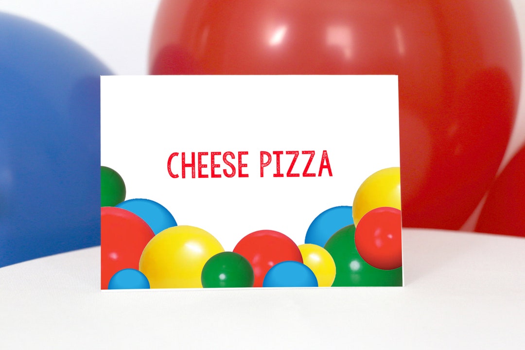 EDITABLE PRINTABLE Ball Party Food Tents, Editable Digital Bouncy Ball ...