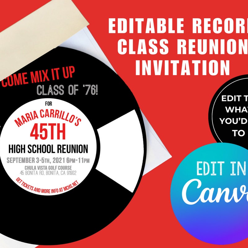 Record Invitation - Etsy
