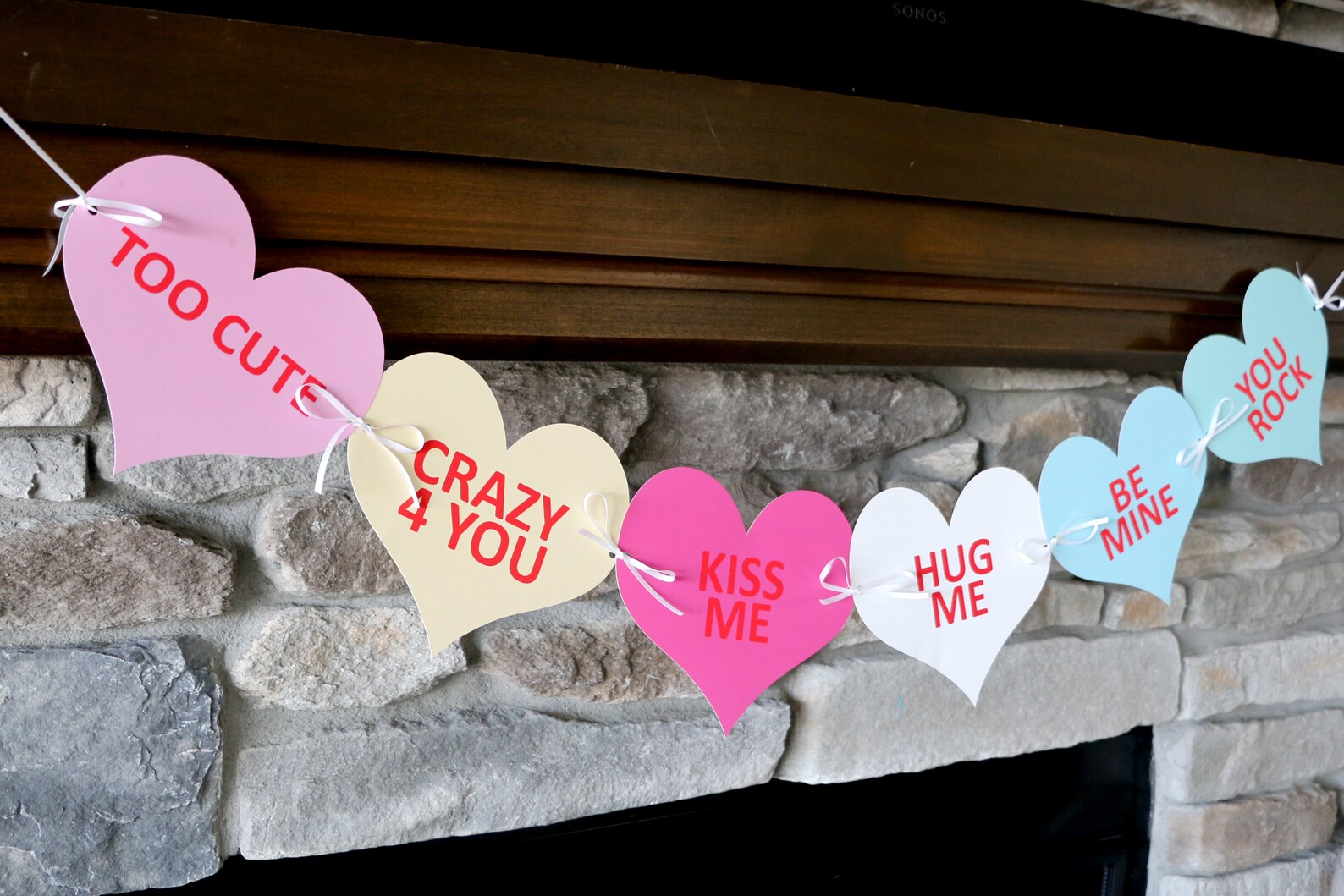 PRINTABLE Valentine's Day Candy Hearts Banner, Candy Heart Banner ...
