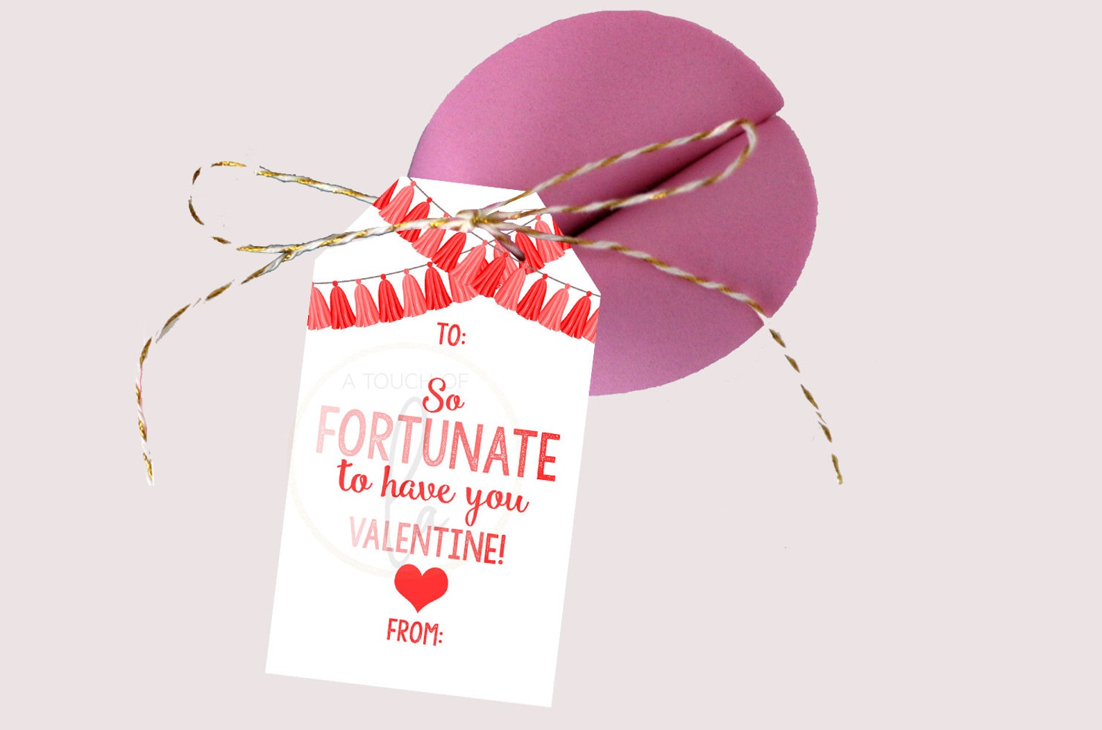 PRINTABLE Red Fortune Cookie Valentine Tags, Printable Digital Fortune ...