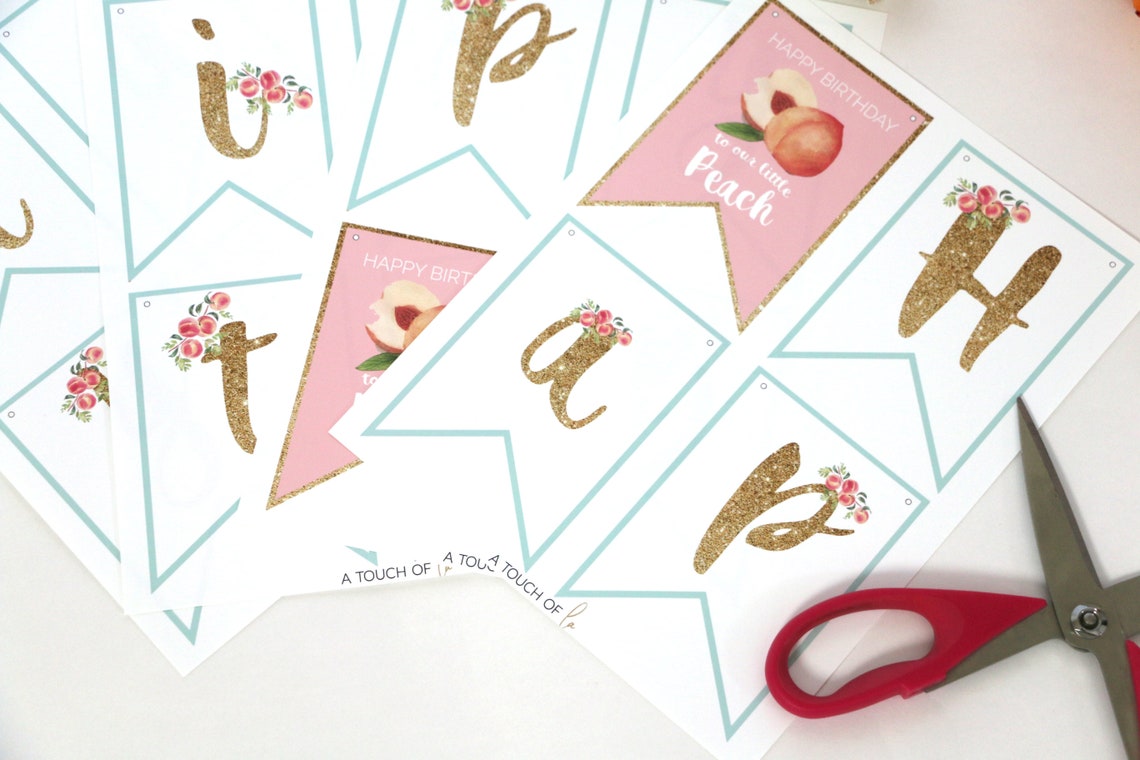 PRINTABLE Peach Party Supplies Peach Birthday Decorations - Etsy