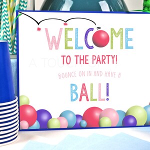 PRINTABLE Girl's Ball Party Welcome Sign (8 X 10), Pink Let's Have a ...
