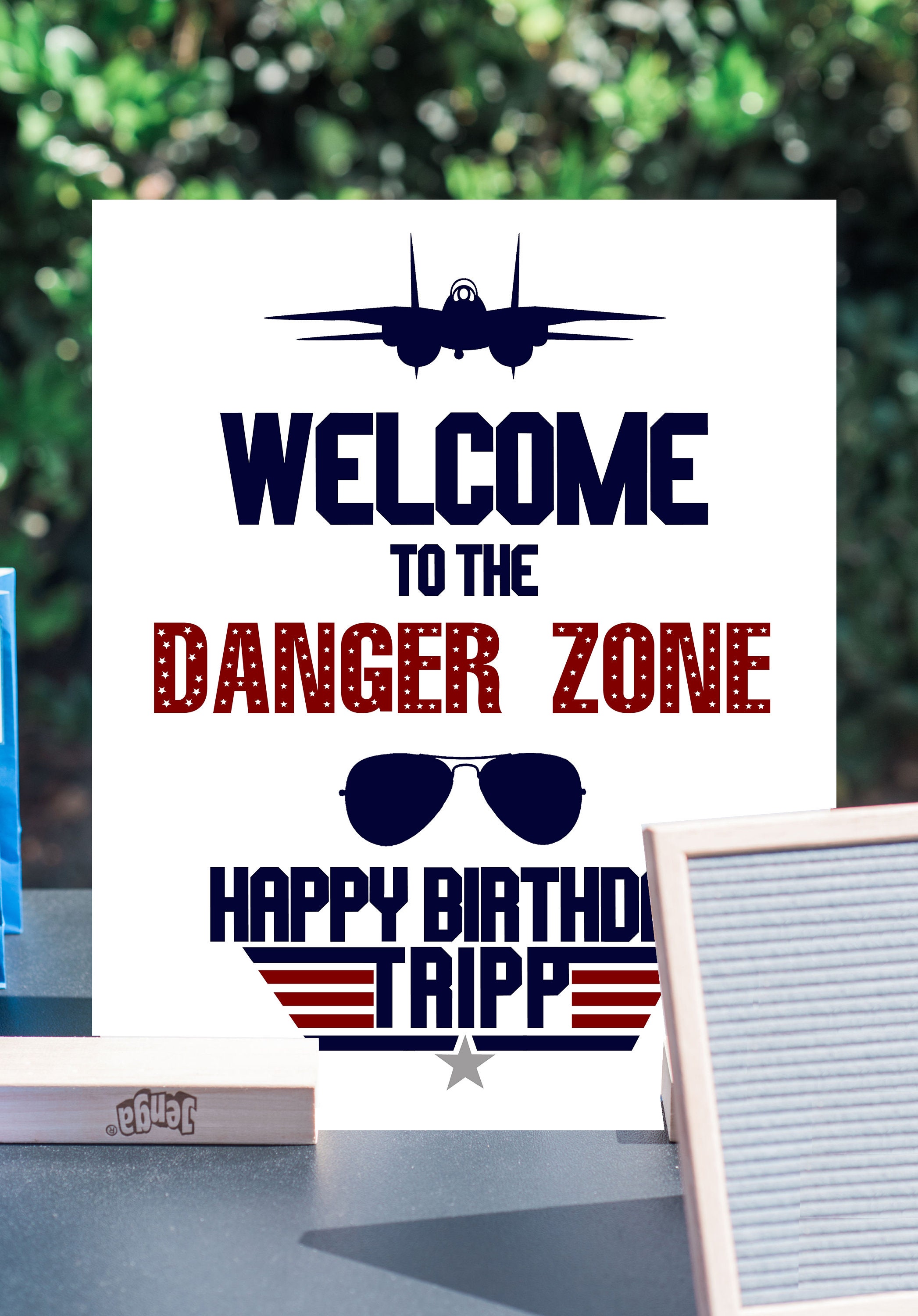 PRINTABLE CUSTOMIZABLE Top Gun Party Happy Birthday Sign 16 X Etsy