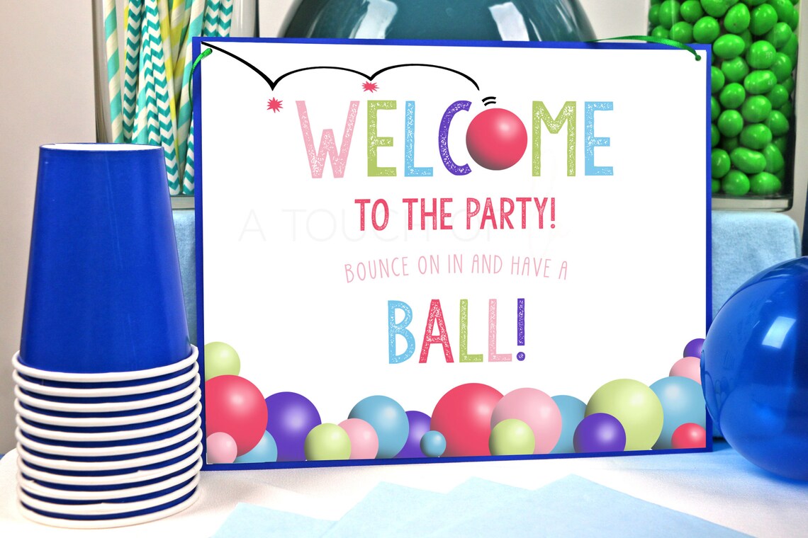 PRINTABLE Girly Ball Birthday Party Supplies Pink Let's Have A Ball ...