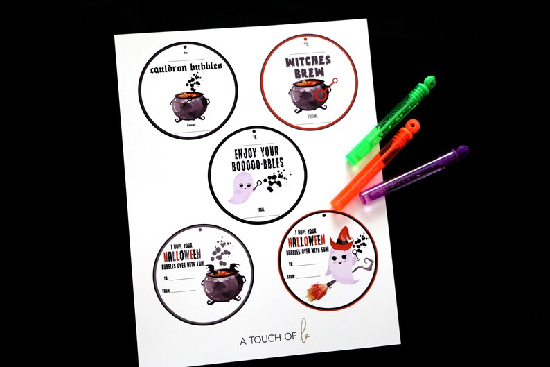 PRINTABLE Halloween Bubbles Printable Tags Halloween Bubble | Etsy