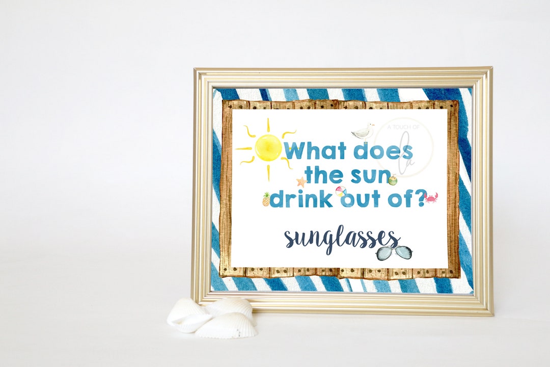 PRINTABLE Beach Birthday Party Decorative Signs (8 X 10), Beach Pun ...