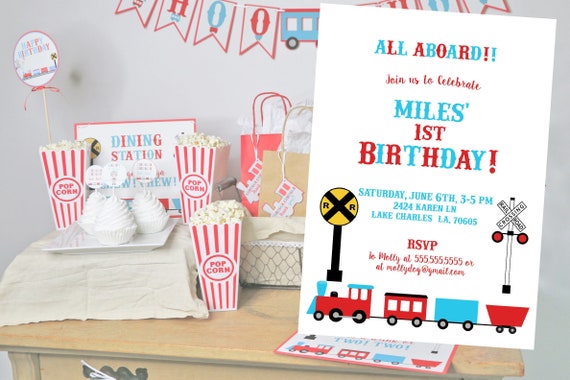 EDITABLE PRINTABLE Train Party Invitation Chugga Chugga Two - Etsy