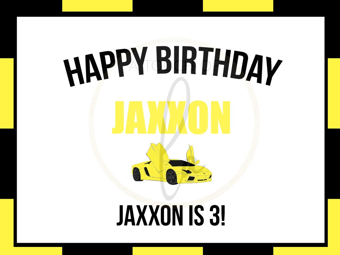 EDITABLE PRINTABLE Yellow Supercar Poster 36x 48 | Etsy