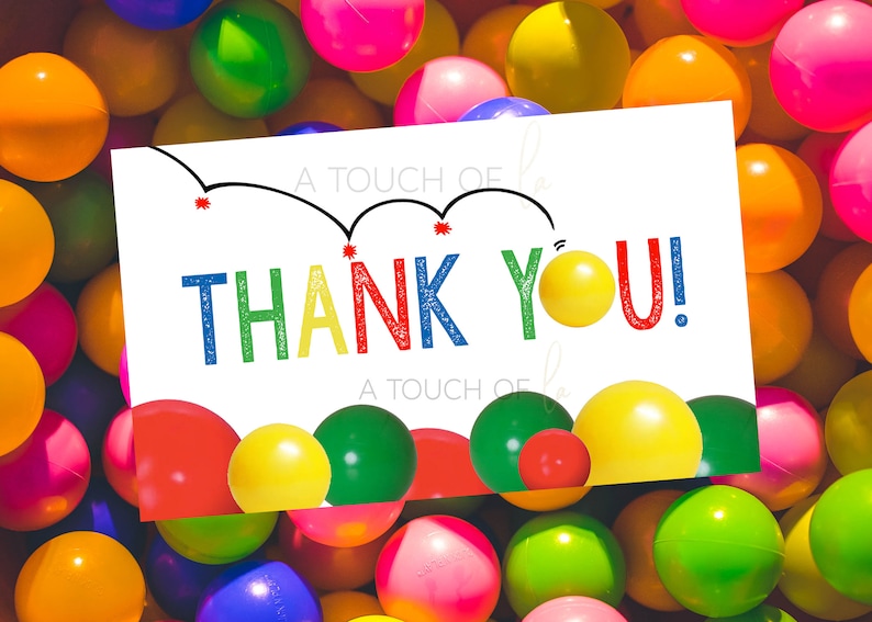 PRINTABLE Ball Party "thank You" Notes, Ball Party Thank You Cards ...