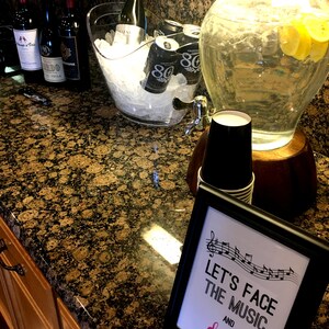 PRINTABLE "let's Face the Music and Drink" (5 X 7) Sign, Music Themed ...