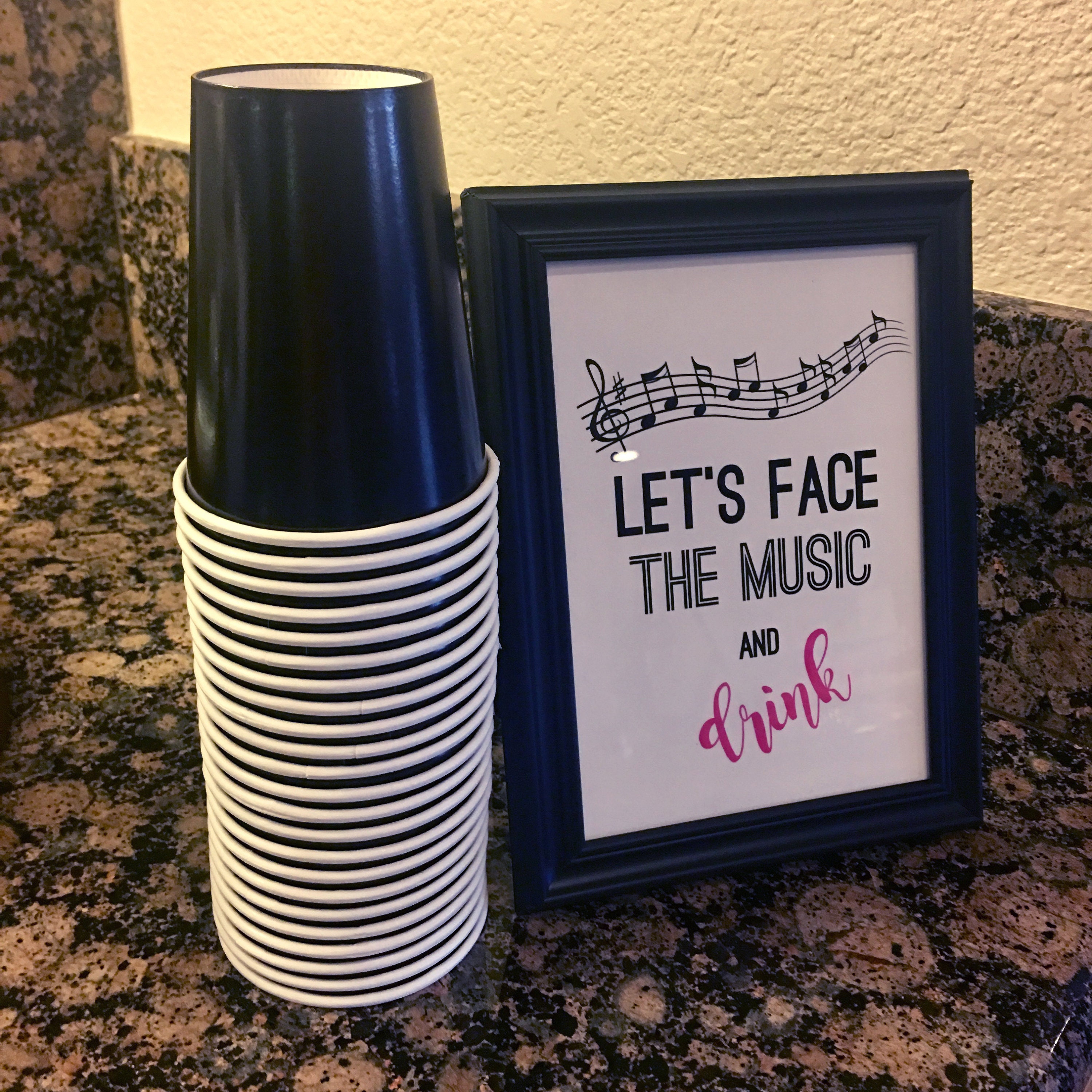 PRINTABLE let's Face the Music and Drink 5 X - Etsy