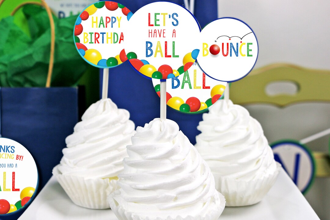 PRINTABLE "let's Have A Ball" Cupcake Toppers, Let's Have a Ball ...