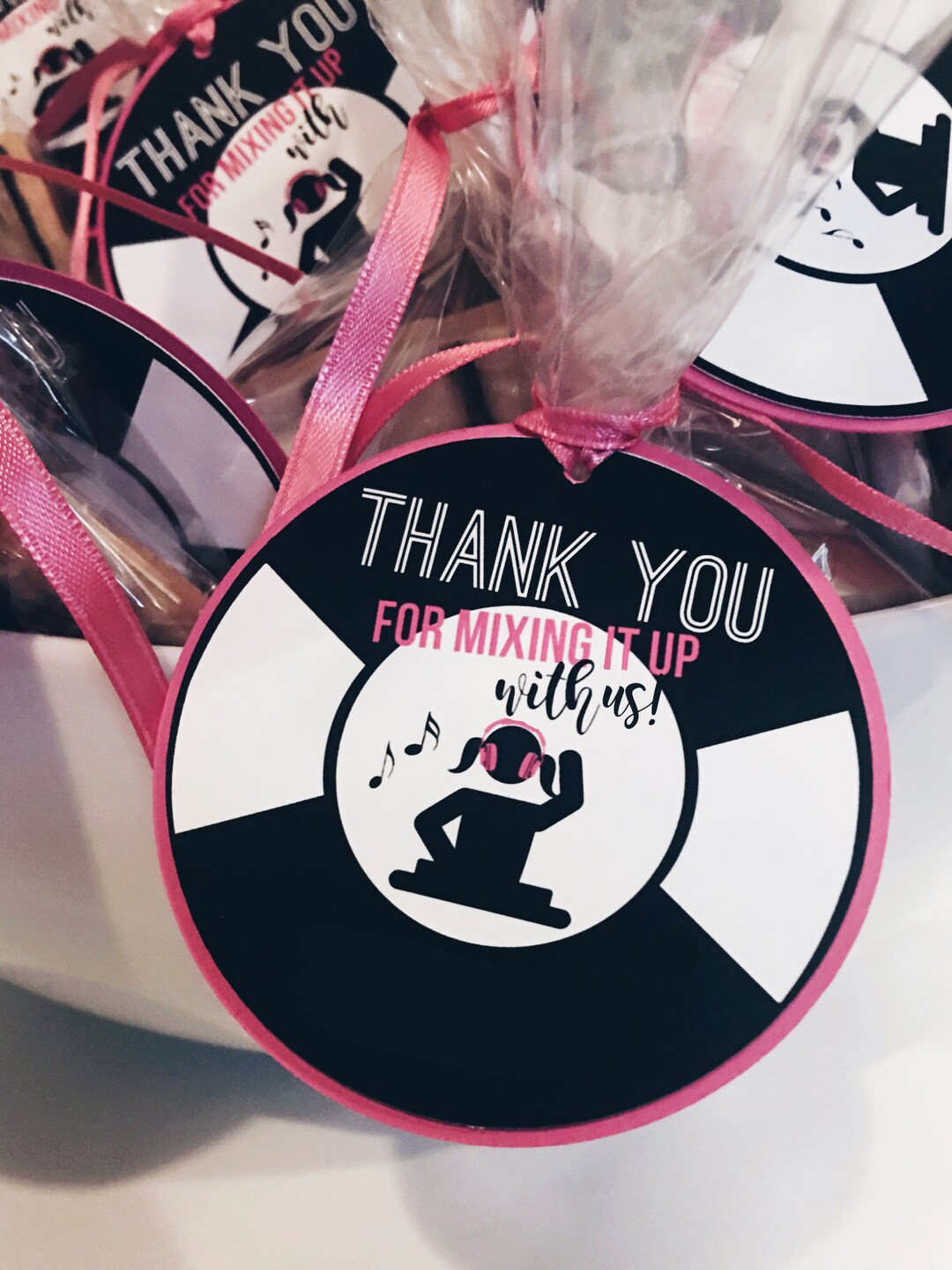 PRINTABLE DJ Party Favor Tags, Music Party Favor Tags, Music Themed ...