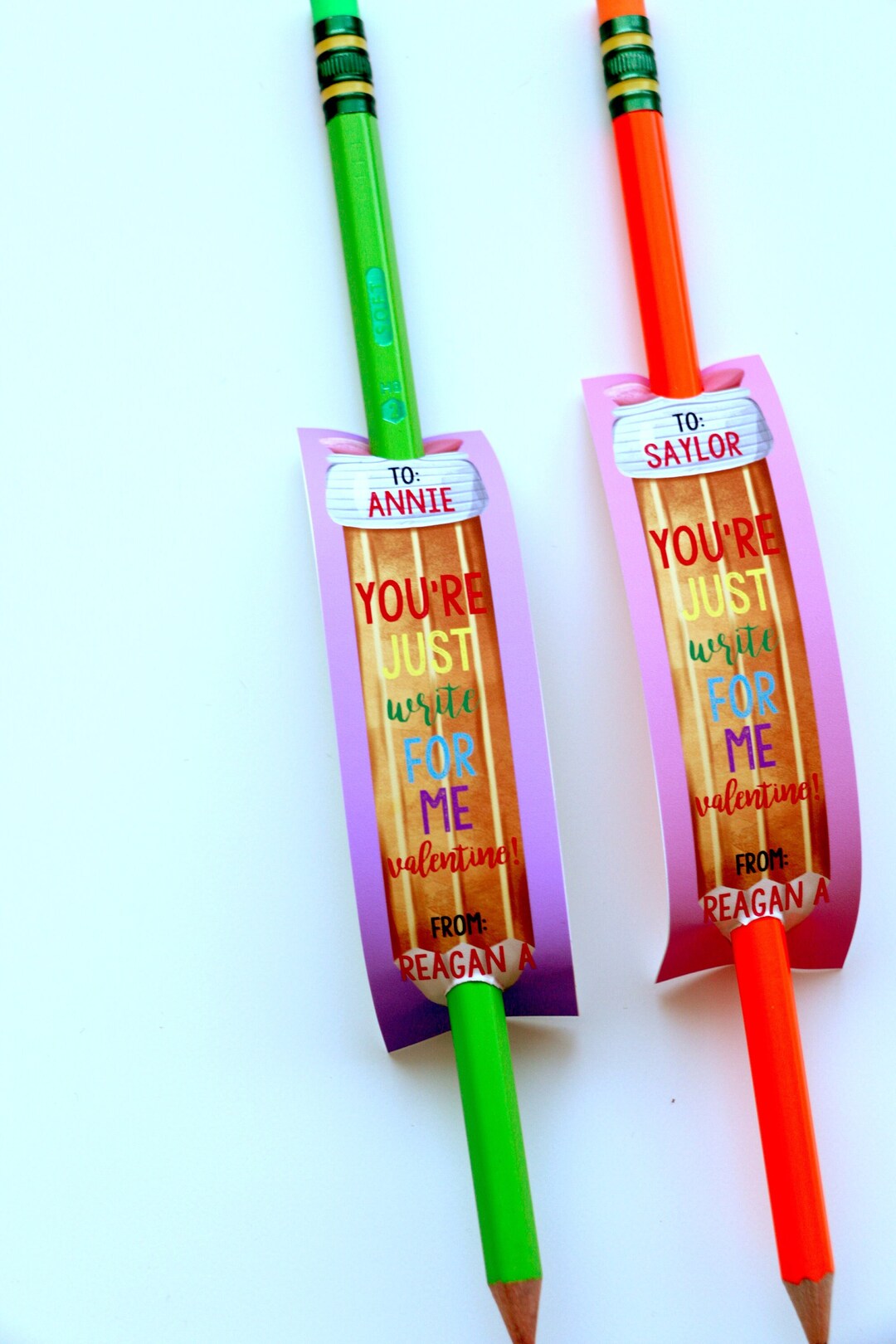 EDITABLE PRINTABLE Pencil Valentines, "you're Just Write for Me ...
