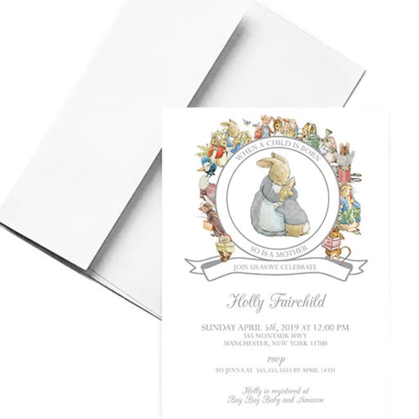 Beatrix Potter Baby Shower Invitations - Etsy
