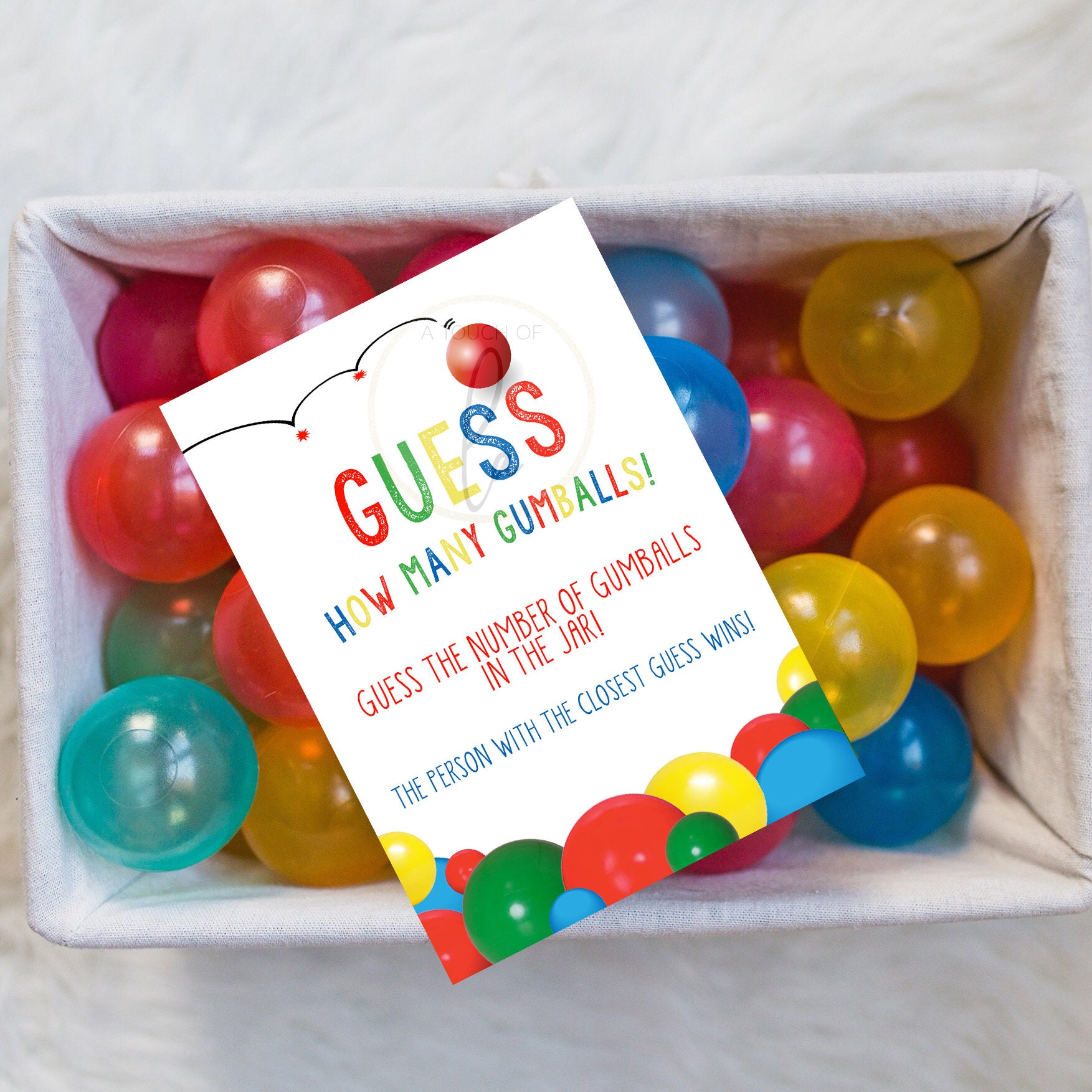 Guess How Many Gumballs In The Jar 5 X 7 Sign Let s Etsy