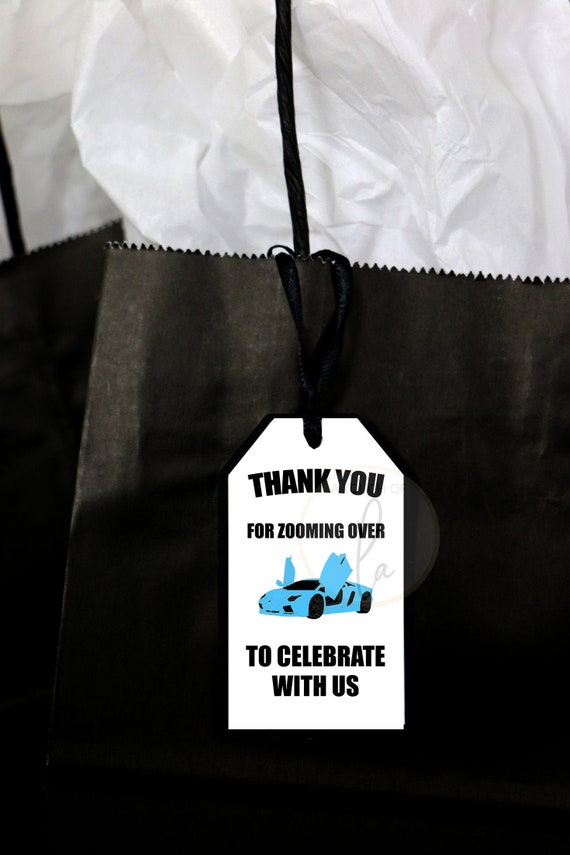 PRINTABLE Blue Luxury Car Party Favor Tags Blue Super Car - Etsy