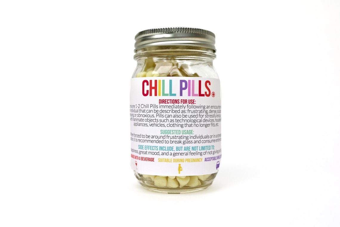 PRINTABLE Chill Pill Labels Chill Pill Jar Labels Easy DIY - Etsy