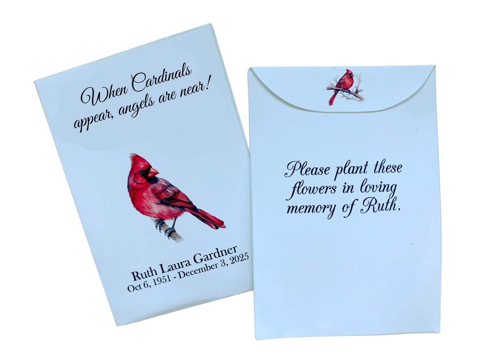 Editable Printable Cardinal Memorial Favor Seed Packet Cardinal ...