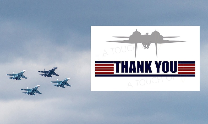 PRINTABLE Fighter Jet Thank You Note 3 X 5 Digital Pilot - Etsy