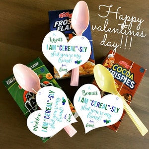 EDITABLE PRINTABLE Boy's Cereal-sly Glad You're My Friend Valentine ...