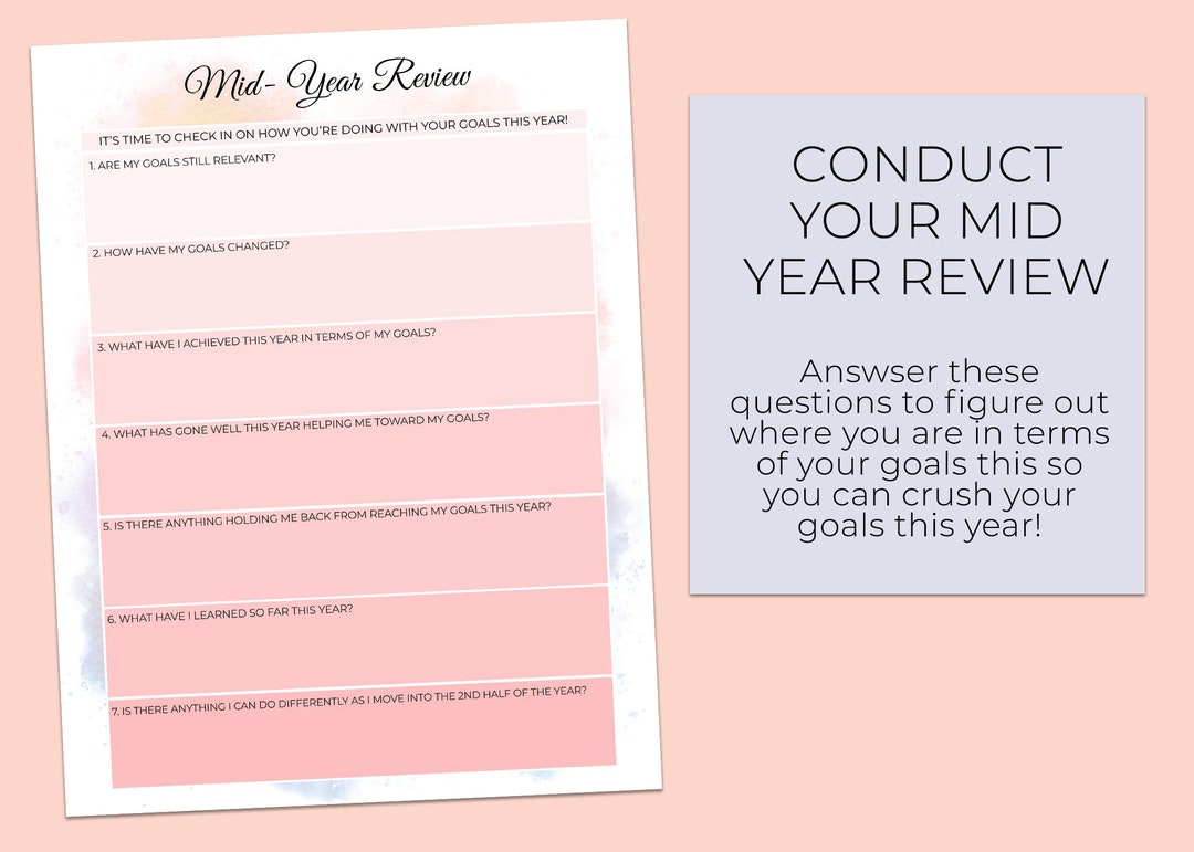PRINTABLE Mid Year Review, Personal Mid-year Goal Plan, Mid Year Goals ...