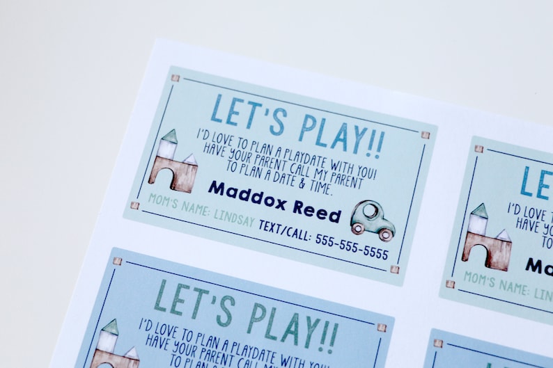 EDITABLE PRINTABLE Boy's Playdate Cards Printable Kid Moving Playdate ...