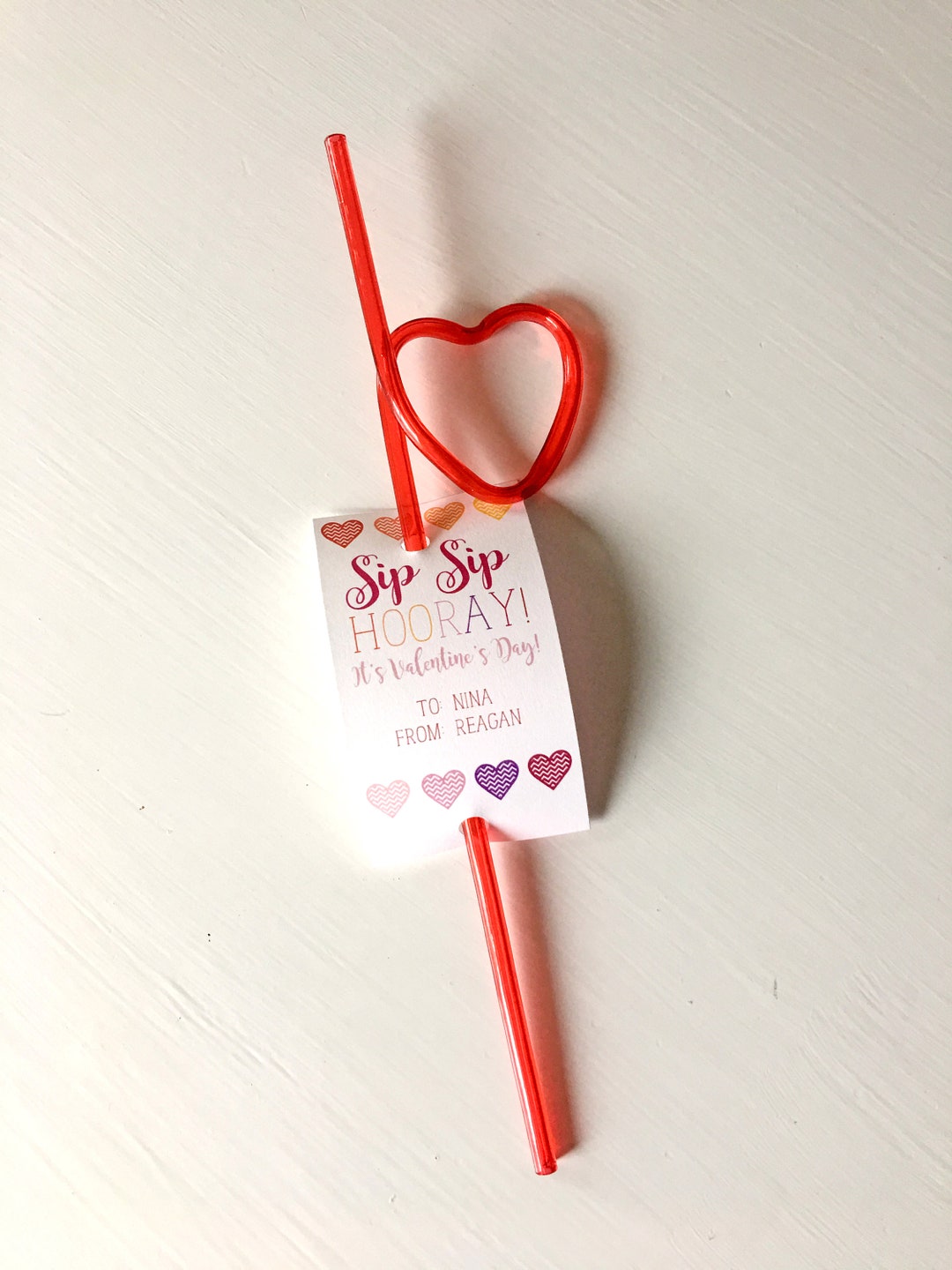 PRINTABLE Pink and Purple Crazy Straw Valentines Day Printable Tags ...