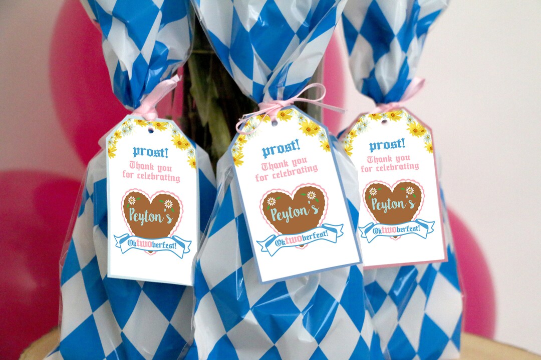 EDITABLE PRINTABLE Girl's Oktwoberfest Favor Tags Oktoberfest Birthday ...