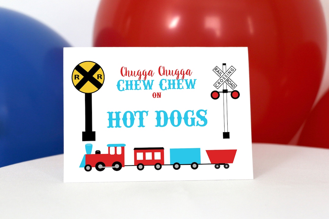 EDITABLE PRINTABLE Train Party Food Tents, Editable Digital Chugga ...