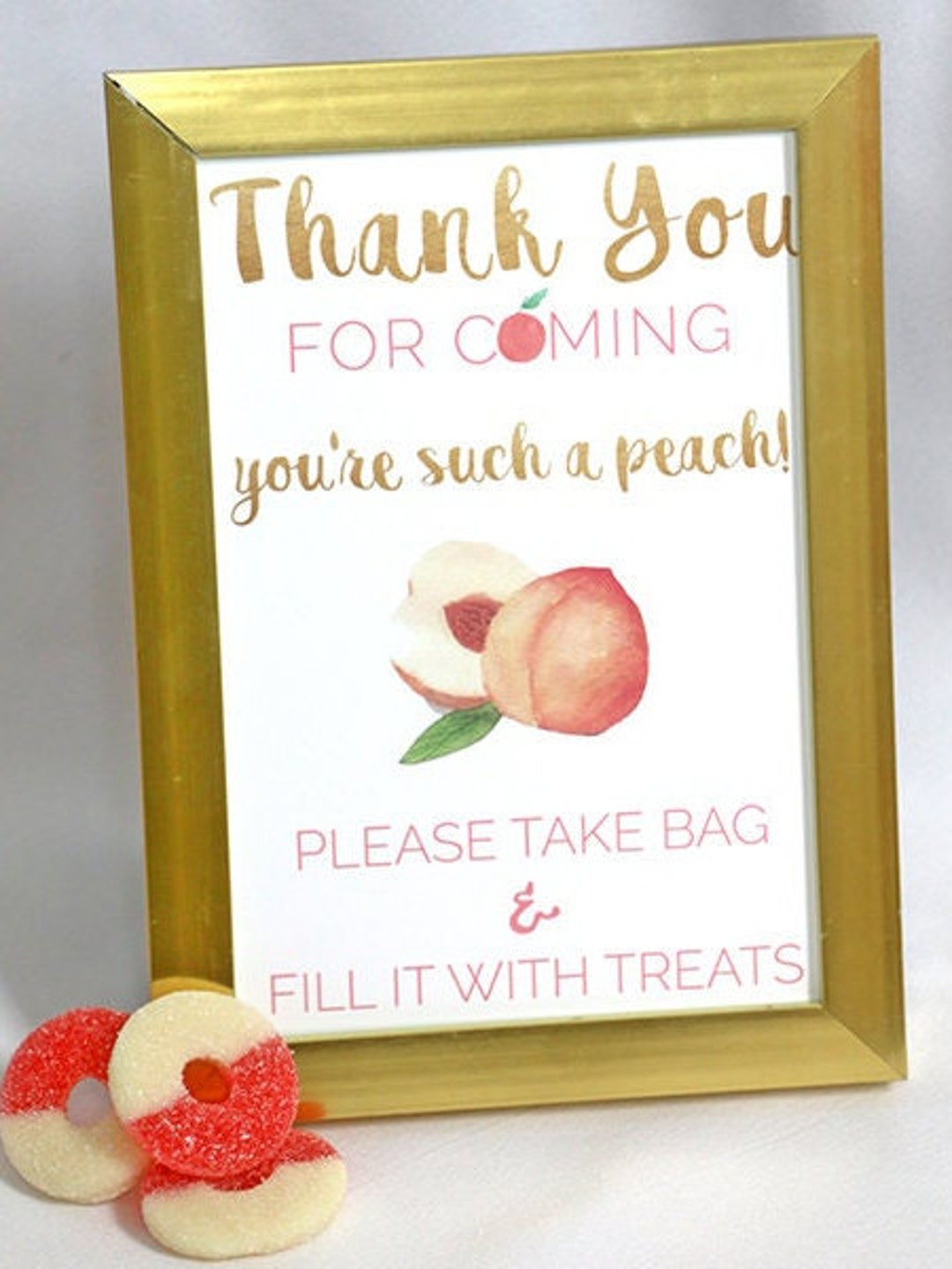 PRINTABLE Peach Party Favor Sign, Peach Birthday Favor Sign, Peaches ...