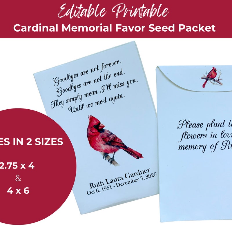 Memorial Seeds Packets - Etsy